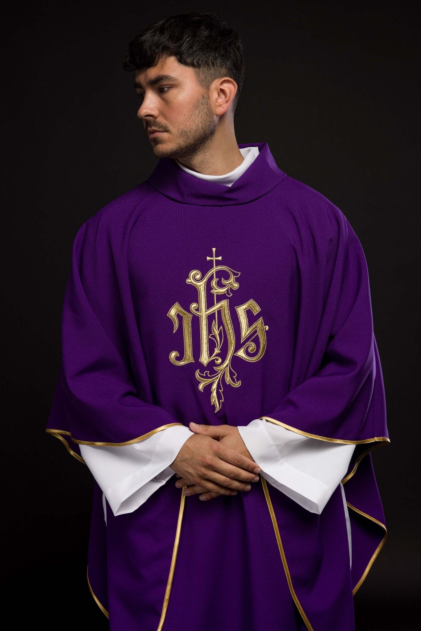 Casula Viola IHS Oro - Paramenti Sacri